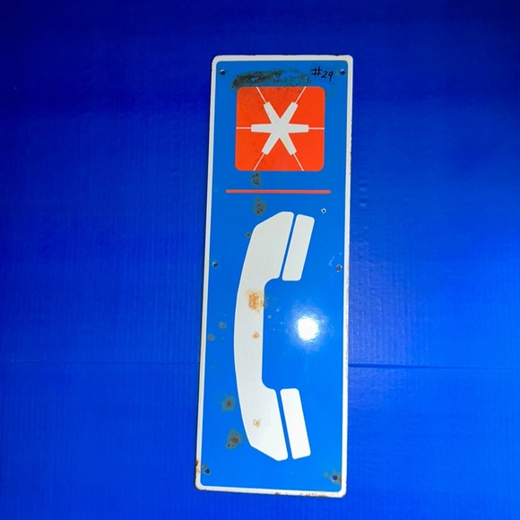 Vintage | Wall Decor | Genuine Porcelain Telephone Pay Phone Sign ...